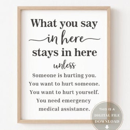 What You Say in Here Stays Counseling Office Sign School - Etsy UK