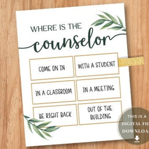Where is the Counselor Sign Counseling Office Sign School - Etsy