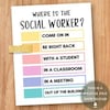 The Social Worker is Door Sign, Where is the Social Worker, Therapy ...