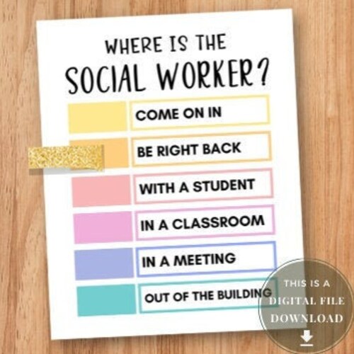 School Social Worker Door Sign Social Work Office for Wall - Etsy