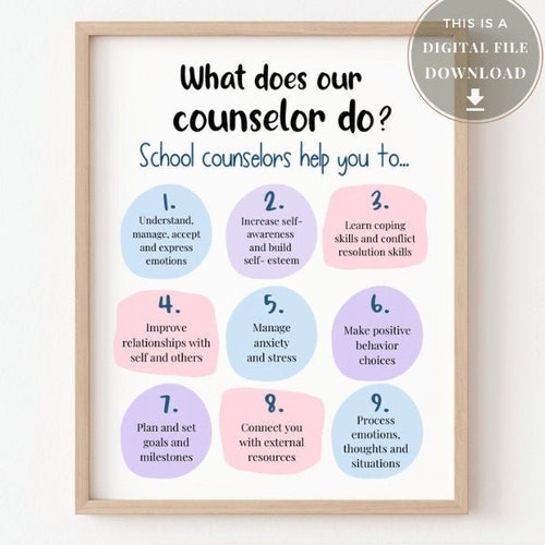 School Counseling Door Sign Decor Counselor Poster Wall Art - Etsy