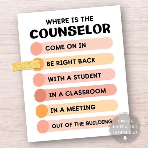 School Counseling Office Sign Door Counselor Decor Where is - Etsy