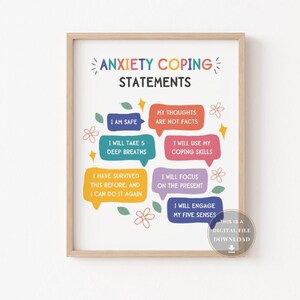 Coping Statements Counselling Office Decor Counselor Poster Challenging ...