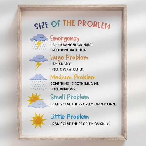 Size of Problem Calming Corner Poster School Counselor Office - Etsy