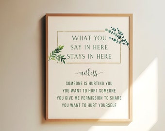 Confidentiality Poster Sign Therapist Office Decor Counselor Gifts ...