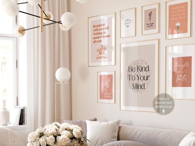 Boho Therapy Office Decor Signs Set Mental Health Posters - Etsy