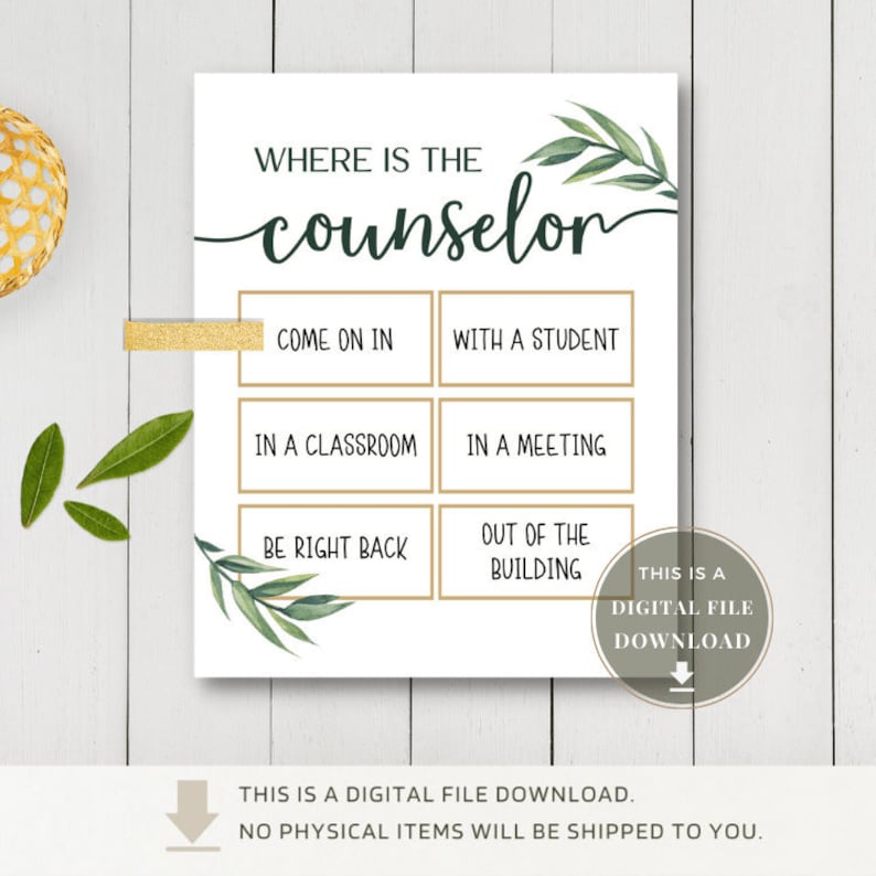 School Counselor Sign Door Office Where is the Hanger for | Etsy