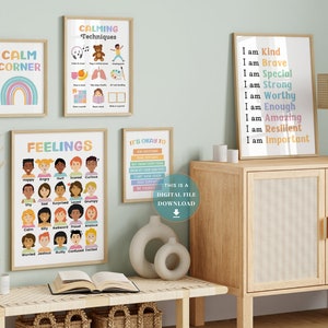 30 Calm Down Corner Posters Sign Kit Calming Decor Print Counselor ...