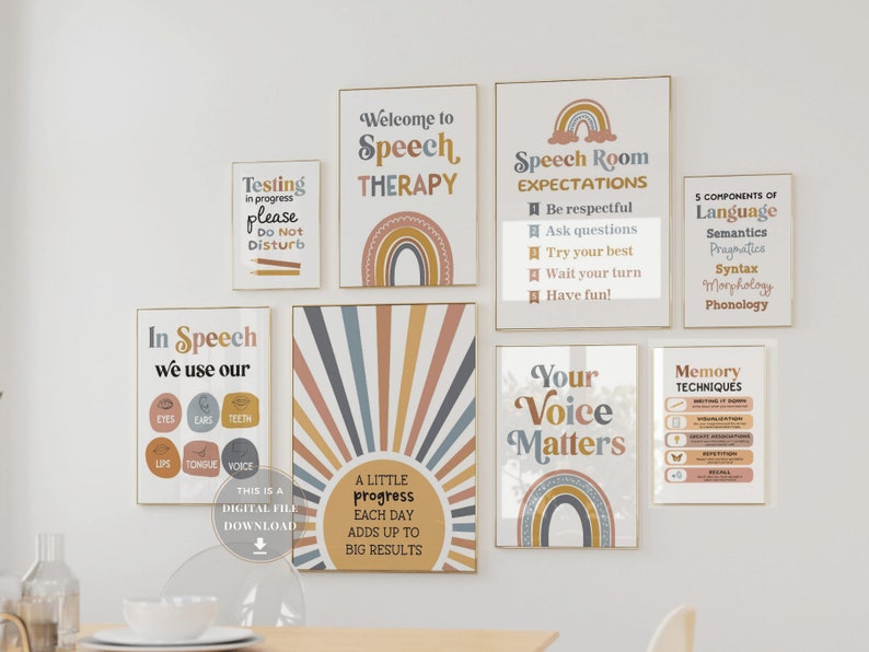 20 Speech Therapy Room Posters SLP Decor Language Pathologist Prints ...
