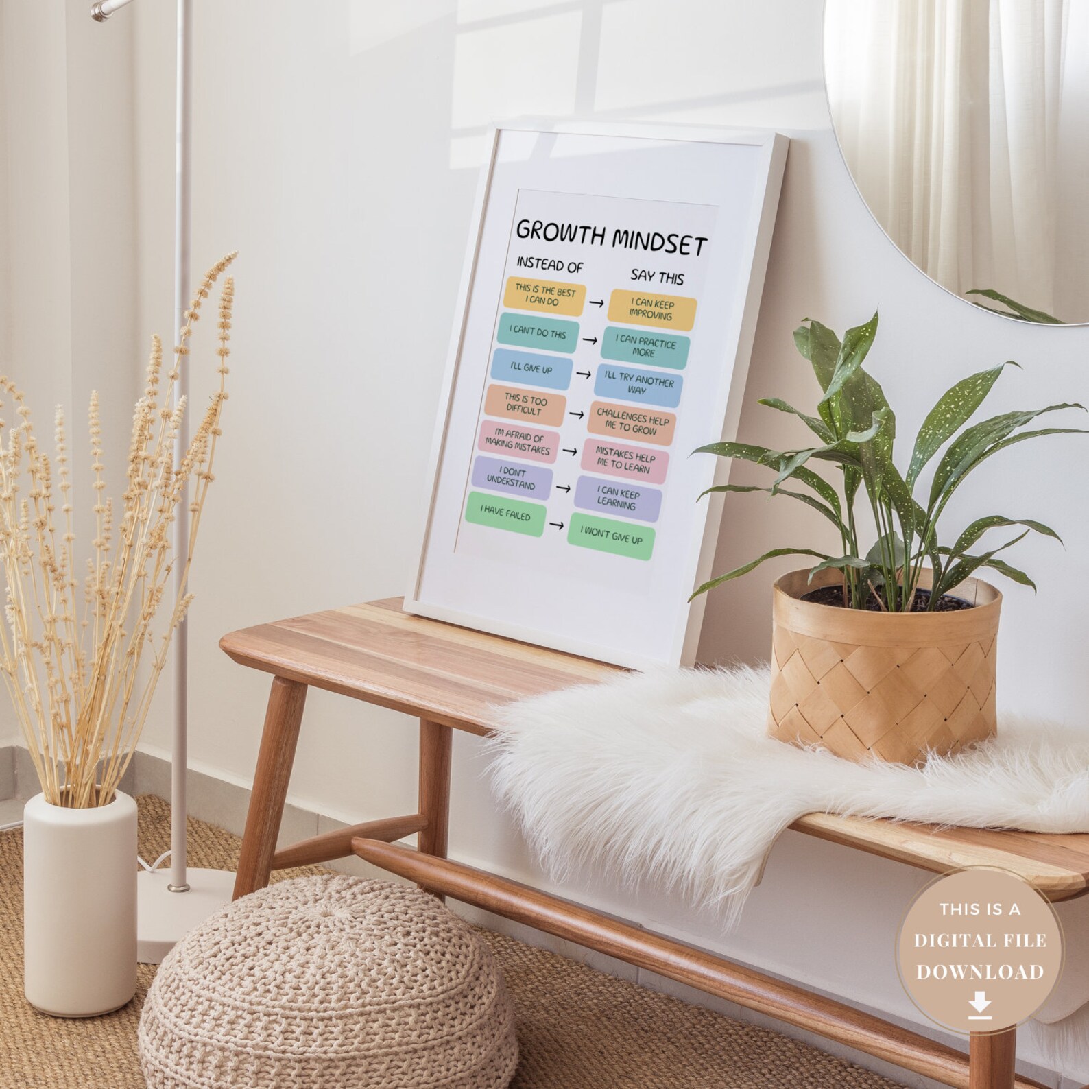 Growth Mindset Poster School Psychologist Office Decor - Etsy