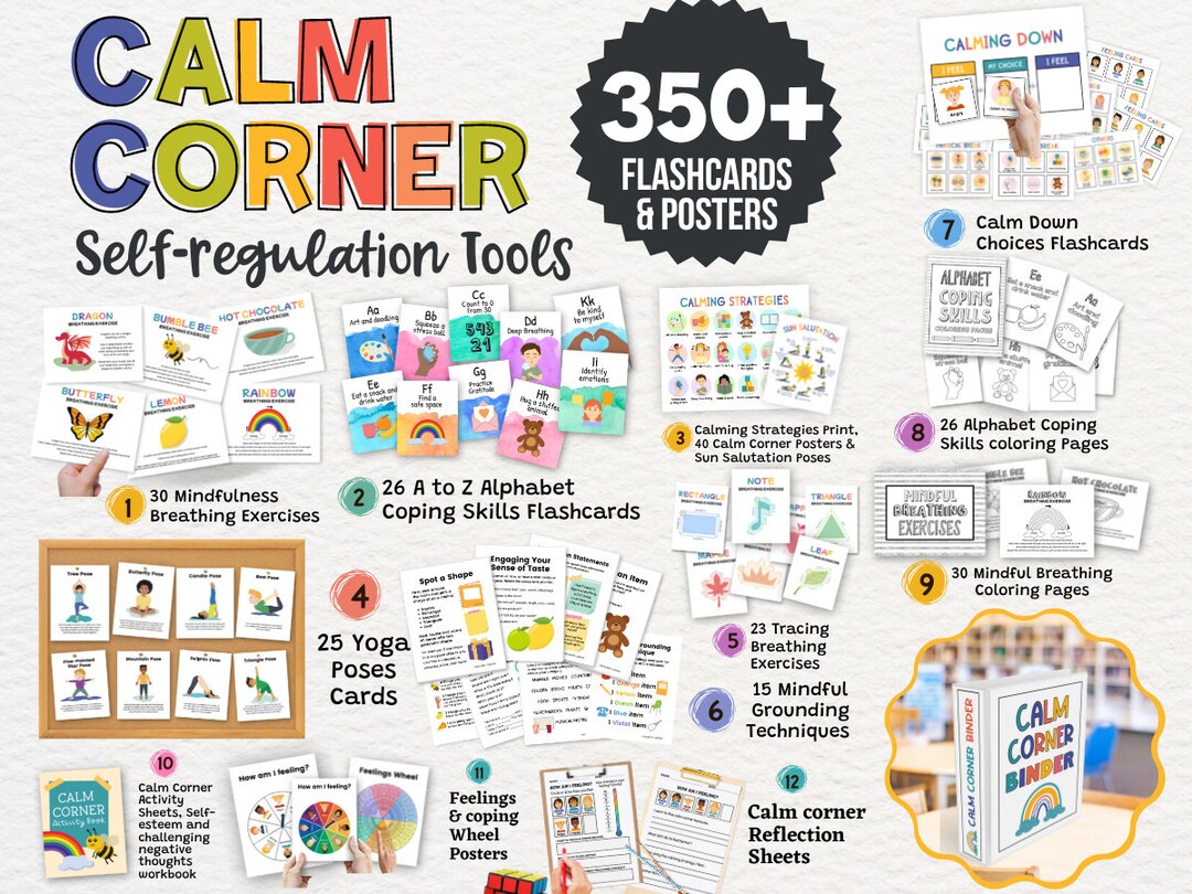 30 Calming Corner Posters Classroom Counseling Social Worker Worksheets ...