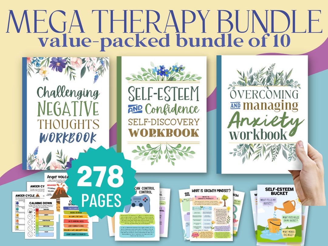 278 Anxiety Worksheets Bundle Counseling Workbook School Counselor SEL ...