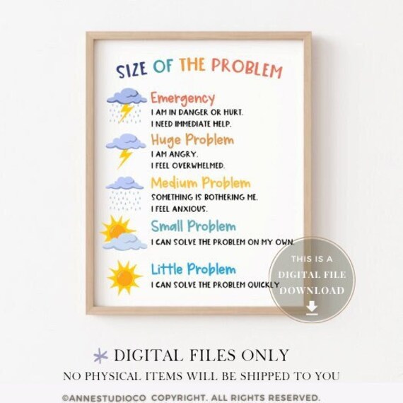 Size of Problem Calming Corner Poster School Counselor Office - Etsy