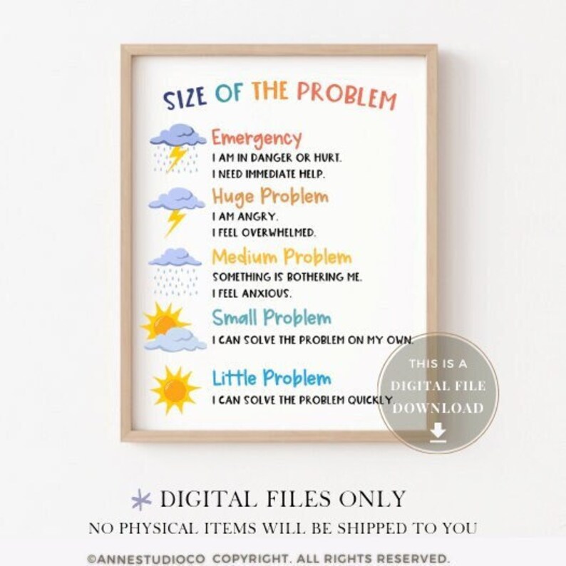 Size of Problem Calming Corner Poster School Counselor Office - Etsy