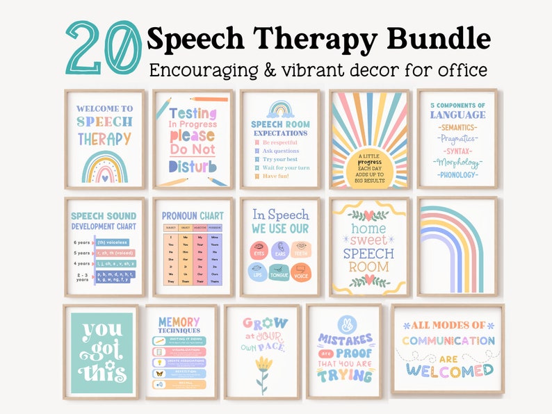 20 Speech Language Pathologist Poster SLP Decor Therapy Wall - Etsy