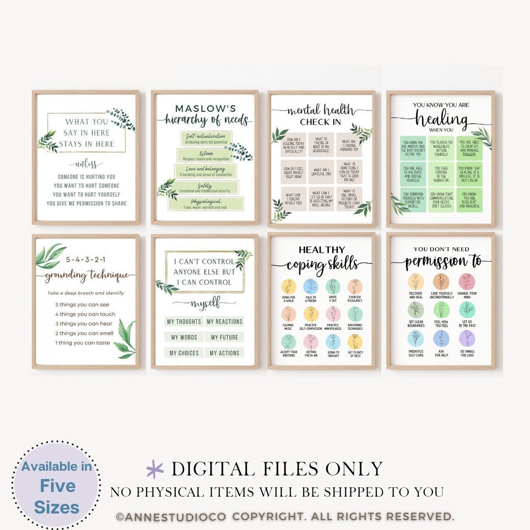 Counseling Office Decor School Counselor Posters Therapy Wall Art ...