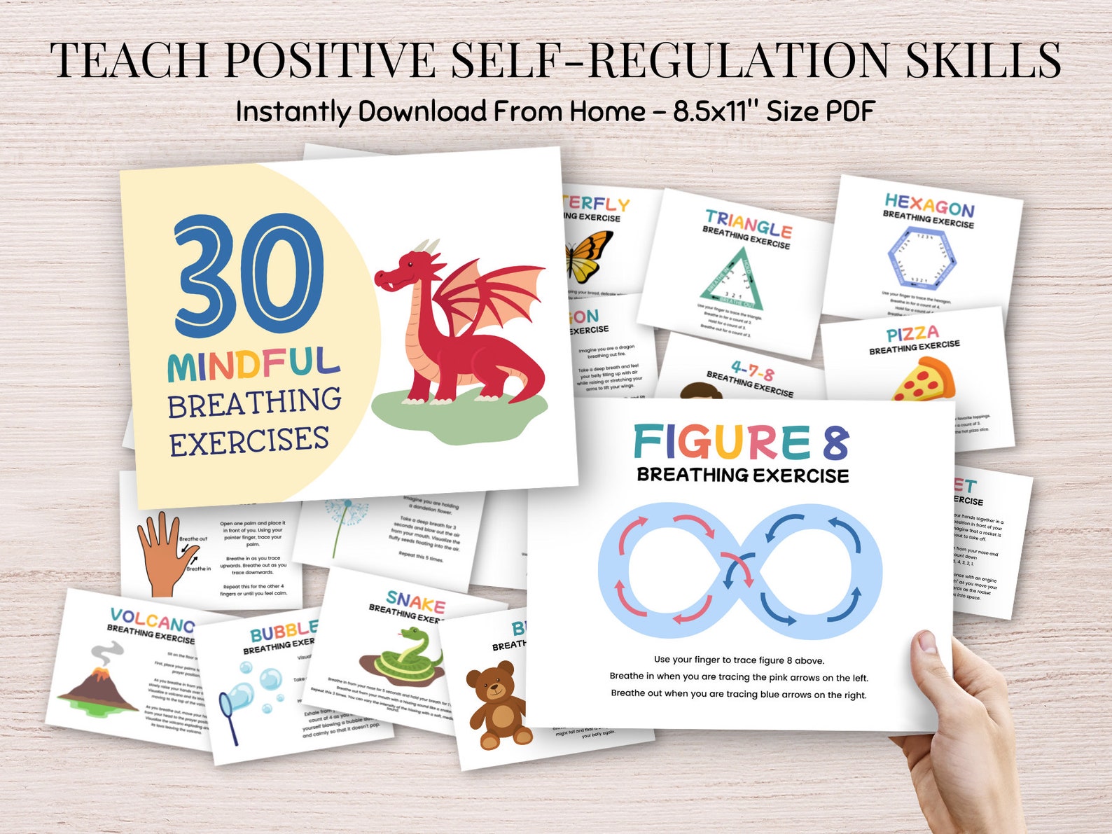 180 Calm Down Corner Kit Calming Posters Sign Decor Breathing Cards ...