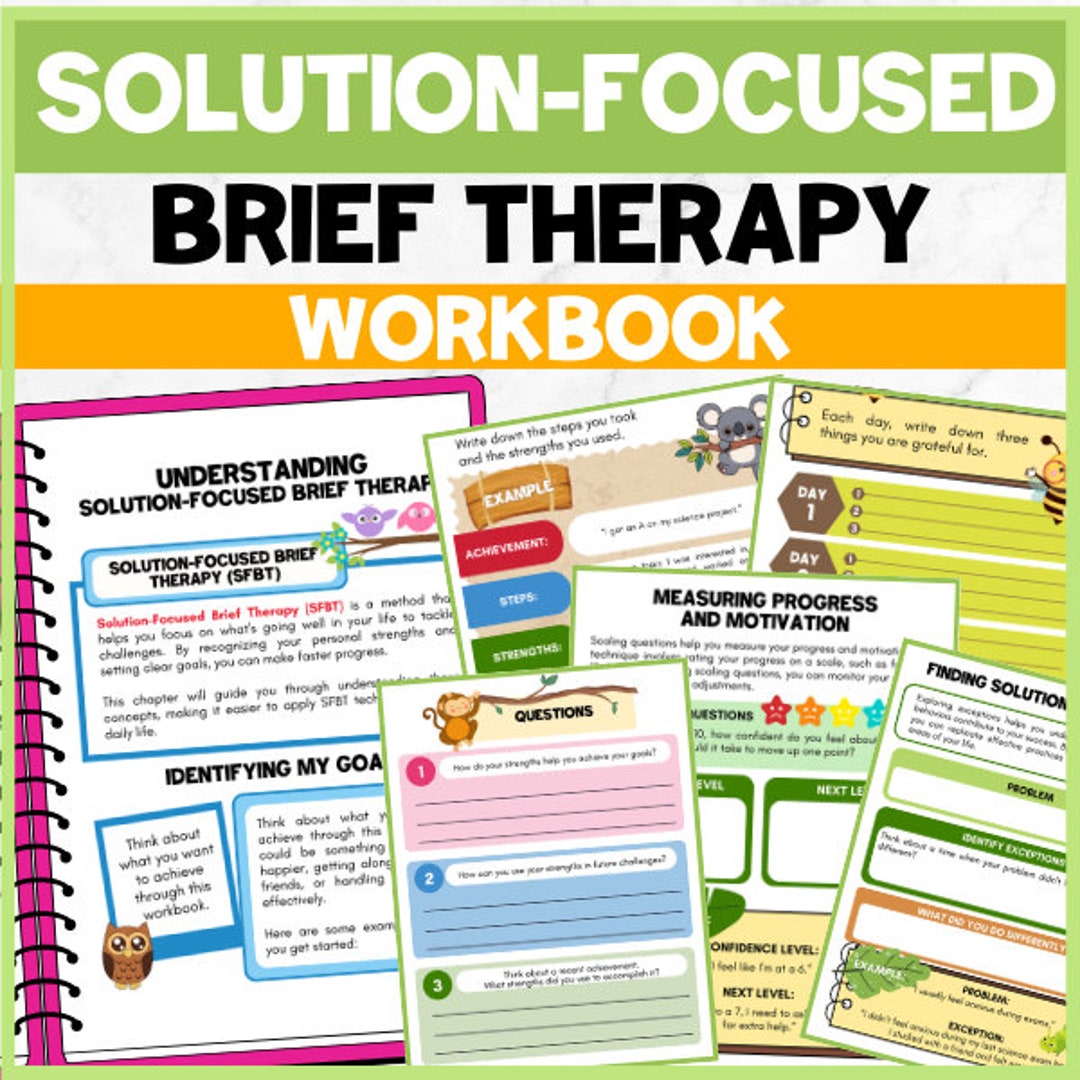 SFBT Workbook Solution Focused Therapy Worksheet Counseling Activities ...