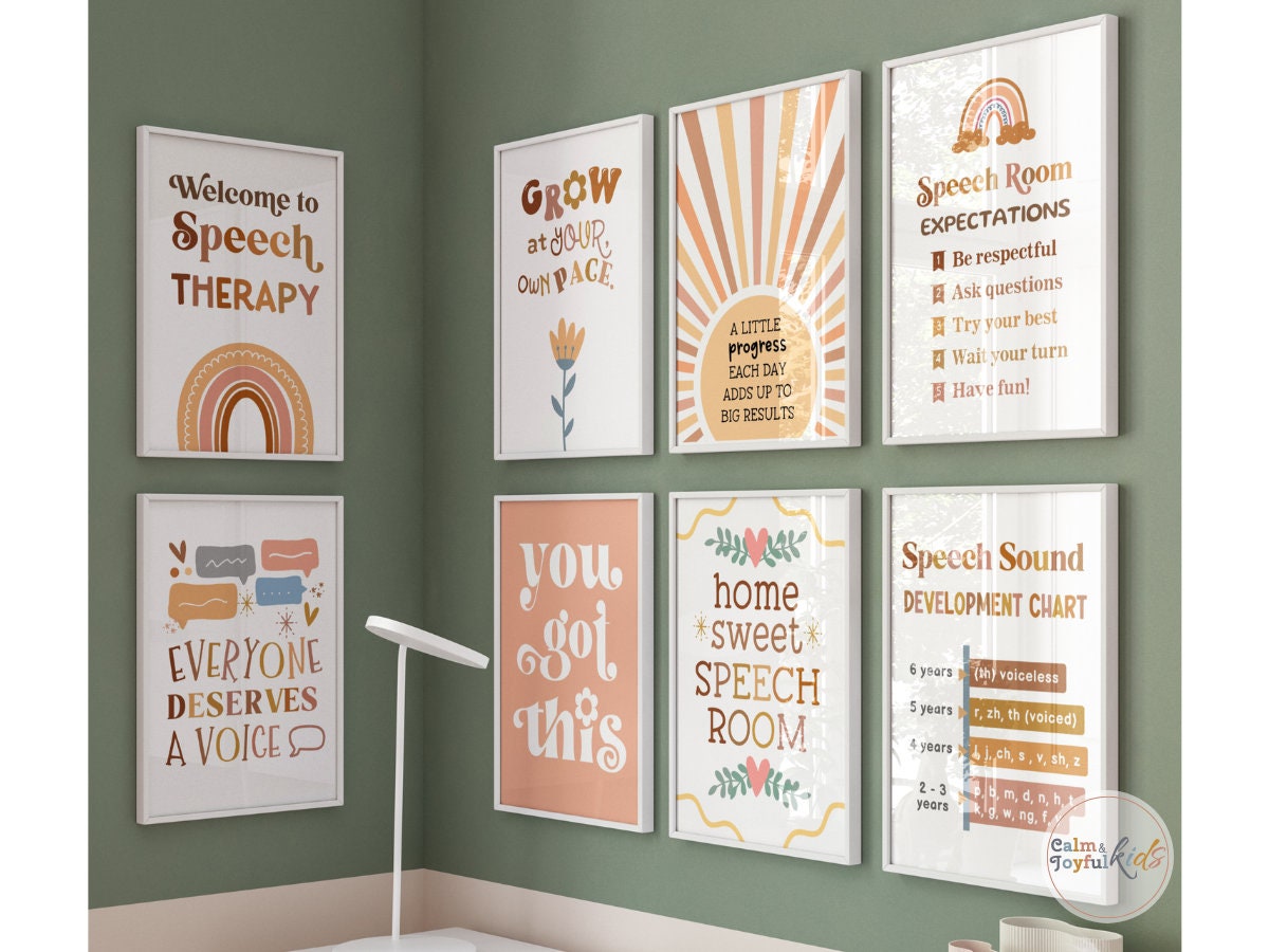 20 Speech Therapy Room Sign SLP Therapist Decor Elementary Decorations ...