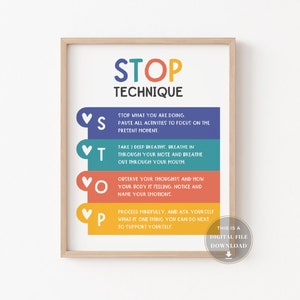 Stop Technique CBT Anxiety Poster School Psychologist Office - Etsy ...