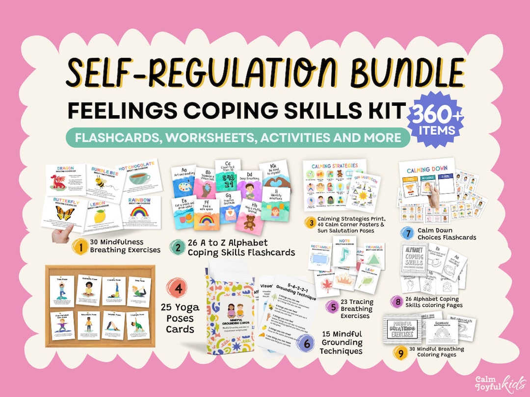 360 Self Regulation Poster Bundle Cards for Kids Social Emotional ...