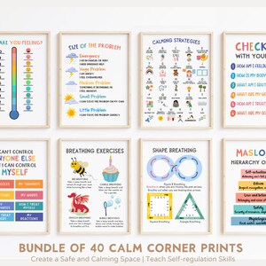 40 Calm Corner Posters Calming Down Corner Prints Decor Coping Skills ...