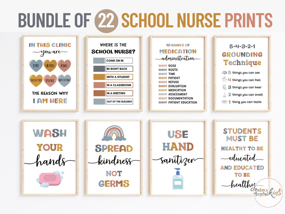 22 School Nurse Office Decor Health Clinic Posters Room Sign - Etsy
