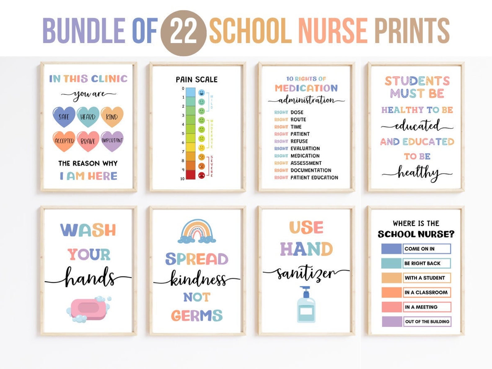 22 School Nurse Bulletin Board Health Clinic Decor Nurse Office Posters ...