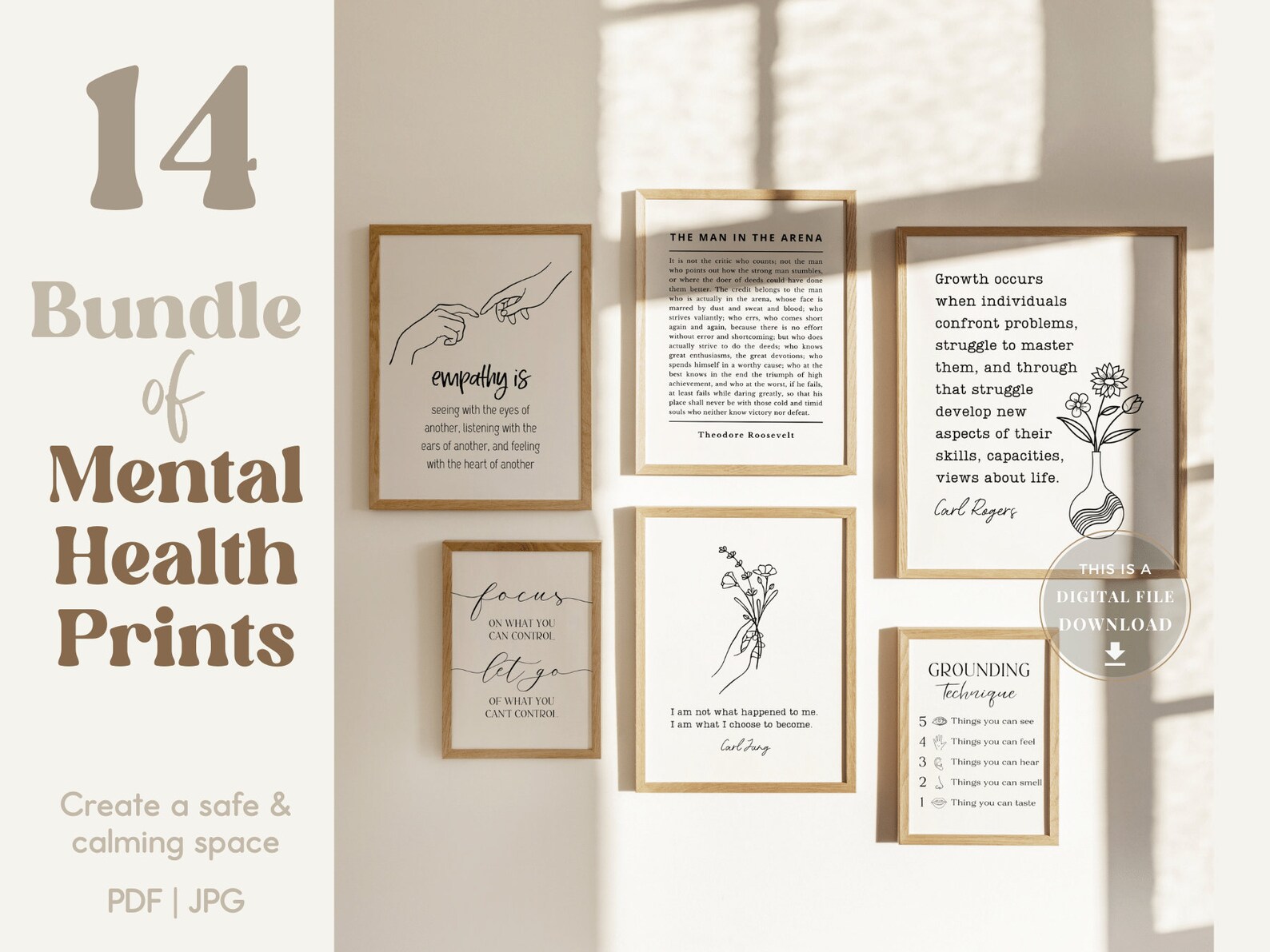 14 Mental Health Poster Bundle Counselling Office Decor Psychotherapy ...