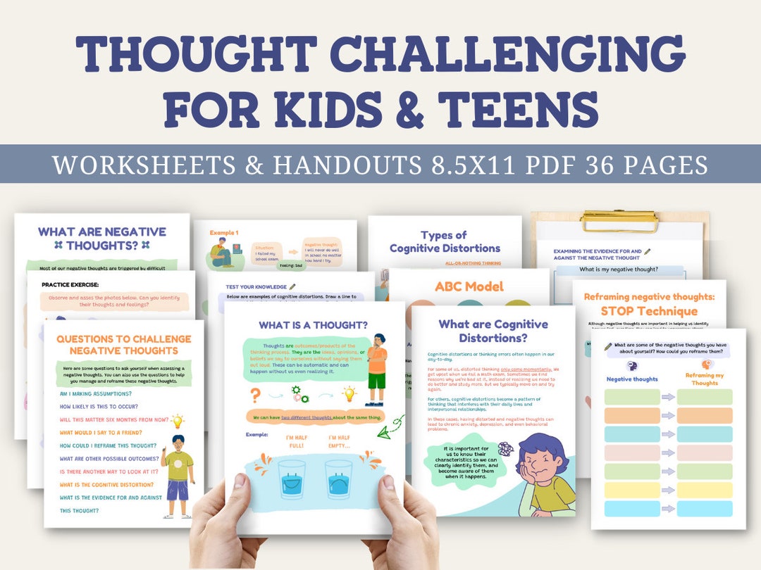 Challenging Negative Thoughts Worksheet Children Anxiety Cognitive ...