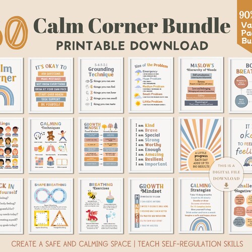 Calming Strategies Poster Calm Down Corner Emotions Chart - Etsy