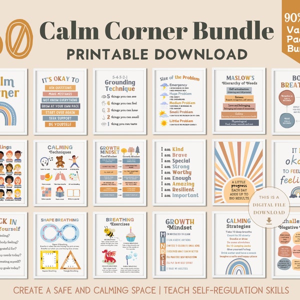 Boho Calm Corner Printables - Etsy