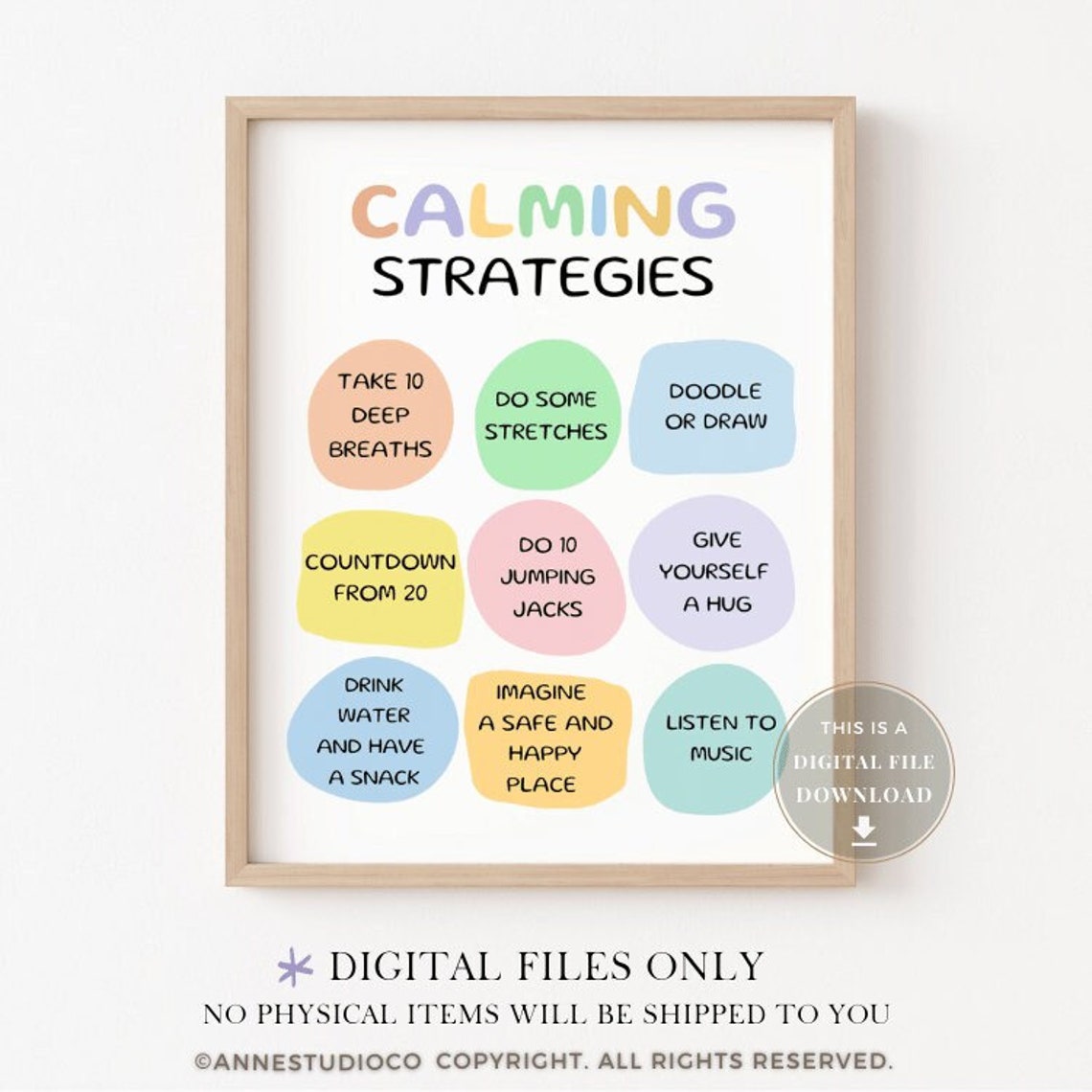 Calming Strategies Poster Therapy Office Decor Therapist Wall - Etsy