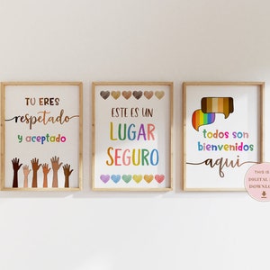 12 Spanish Inclusion Posters School Counselor Office Decor - Etsy
