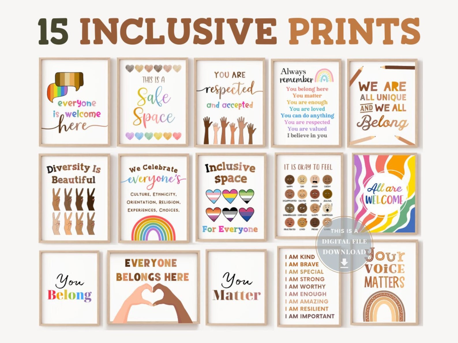 15 Inclusive Classroom Decor Posters School Counselor Office - Etsy