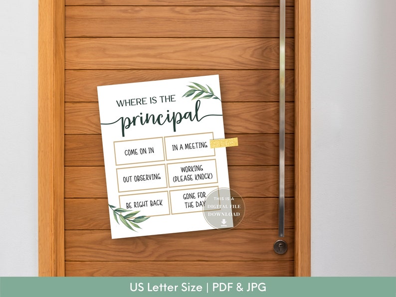 Where is the Principal Door Sign School Principal Office Decor - Etsy