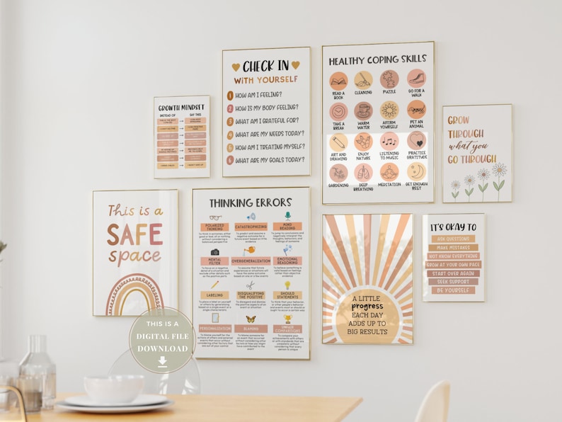 20 Boho Therapy Office Decor Mental Health Poster School - Etsy
