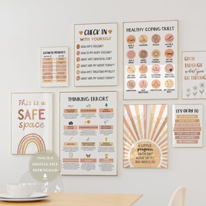 30 Boho School Counselor Posters Decor Psychology Office Sign Art ...