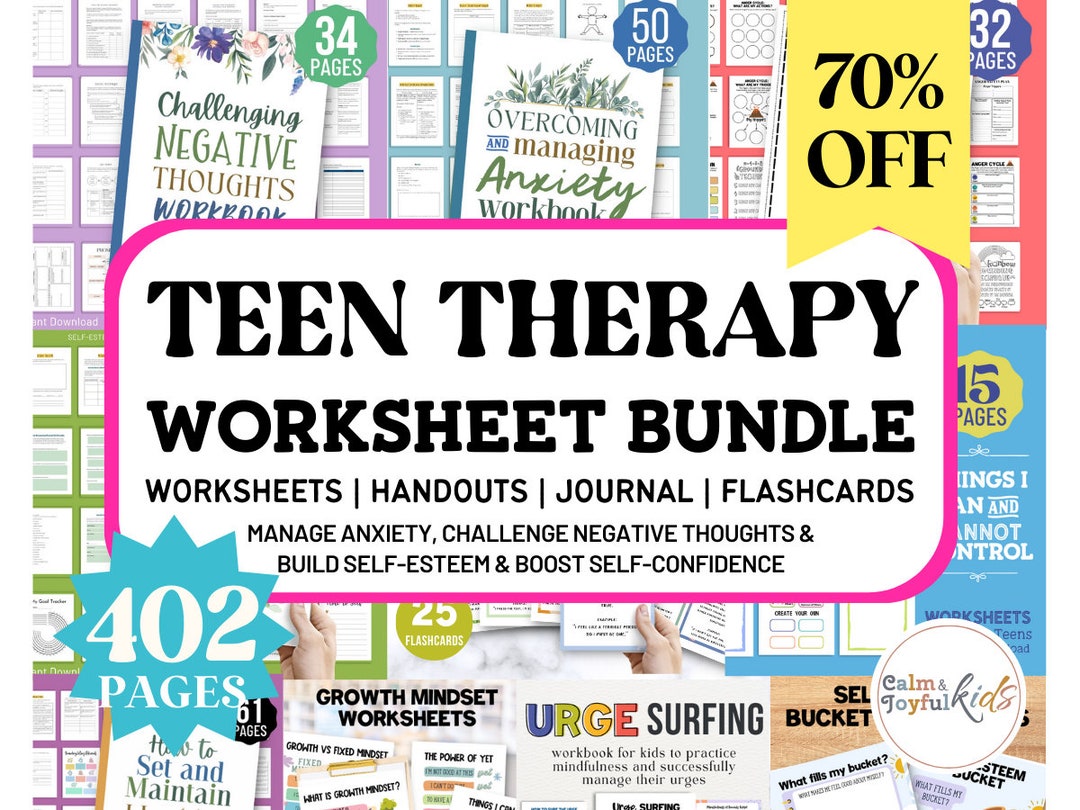 402 Counseling Bundle Therapy Worksheets for Teens Psychology Anxiety ...