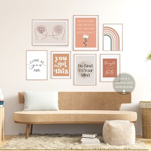 Boho Therapy Office Decor Signs Set Mental Health Posters School ...