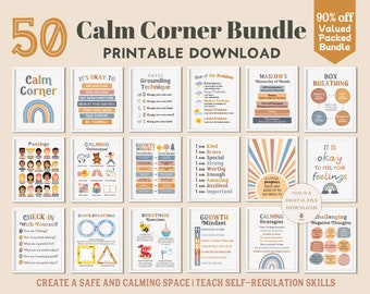 Calming Corner Editable Classroom Printables Calm Down - Etsy