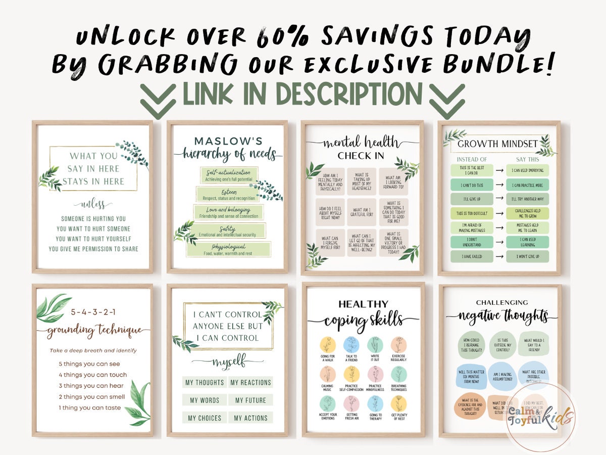 Mental Health Check in Poster Self-care Print Therapy Office Decor ...