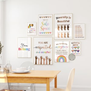 12 Inclusion Posters School Counselor Office Decor Inclusive Wall Art ...