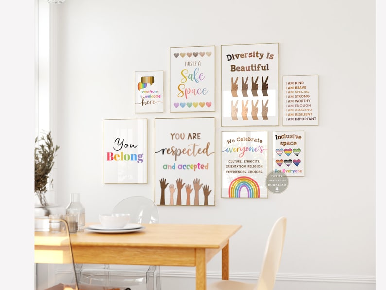 12 Inclusion Posters School Counselor Office Decor Inclusive Wall Art ...