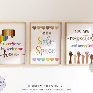 12 Inclusion Posters School Counselor Office Decor Inclusive Wall Art ...