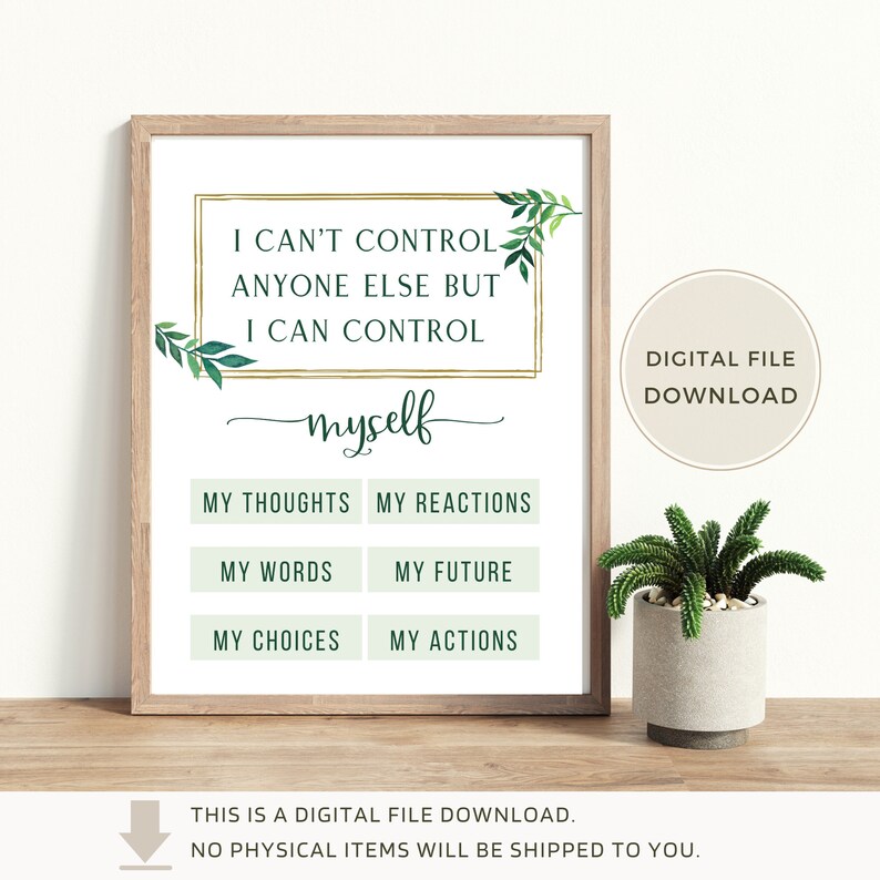 Things I Can Control Poster Social Worker Wall Art Social Work Print ...