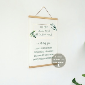 22 Spanish Confidentiality Sign Poster What You Say Here Stays in Here ...