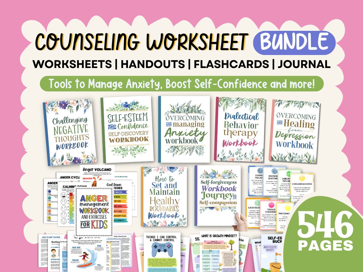 546 Counseling Worksheets Bundle School Counselor Resource Personal ...