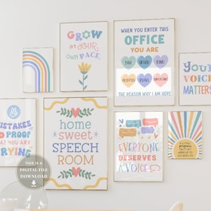 20 Speech Therapy Room Posters SLP Decor Language Pathologist Prints ...