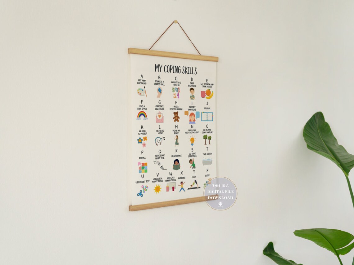 Coping Skills Poster Social Worker Office Decor School - Etsy